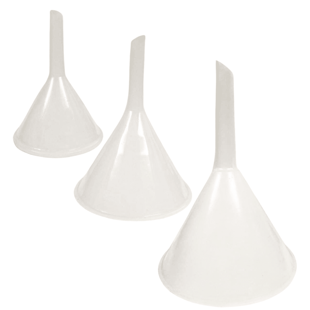 EMBUDO DE PLASTICO BLANCO CHICO, MEDIANO Y GRANDE – Omega